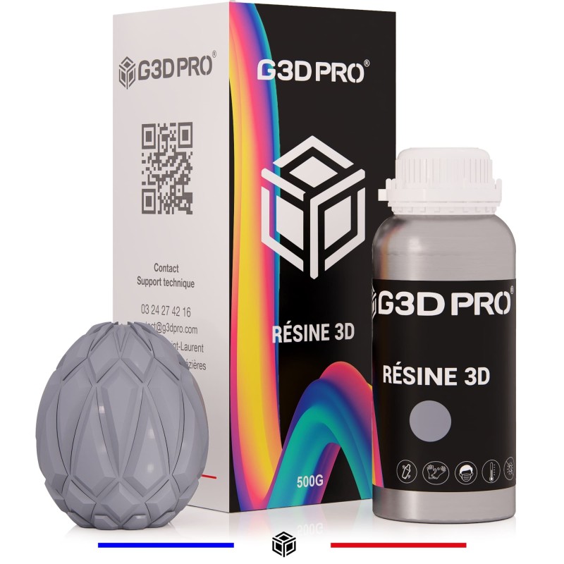 Résine 3D G3D PRO Standard Gris 500g - Lisse & précise - Grossiste 3D