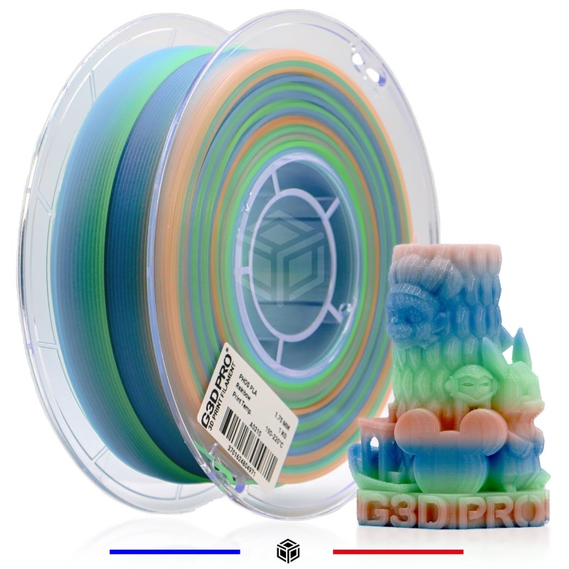 Fil 3D PLA Phosphorescent Multicolor 1 Kg 1.75mm - G3D PRO
