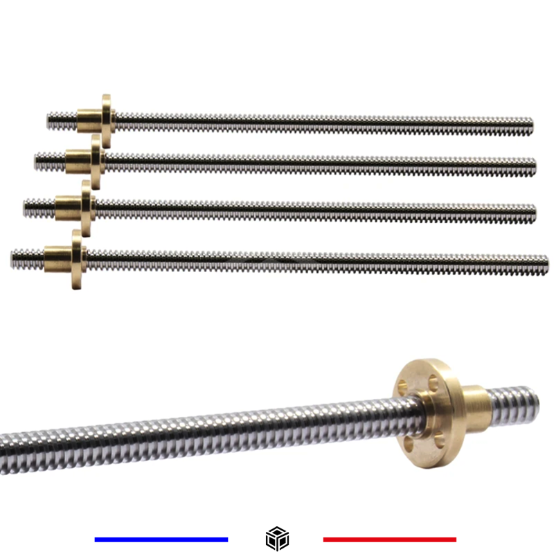 Tige filetée T8 1000mm|inox|Pas 2mm|Grossiste 3D